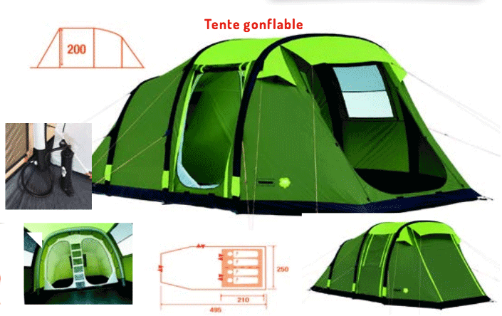 Grande tente familiale gonflable 4 places Trigano